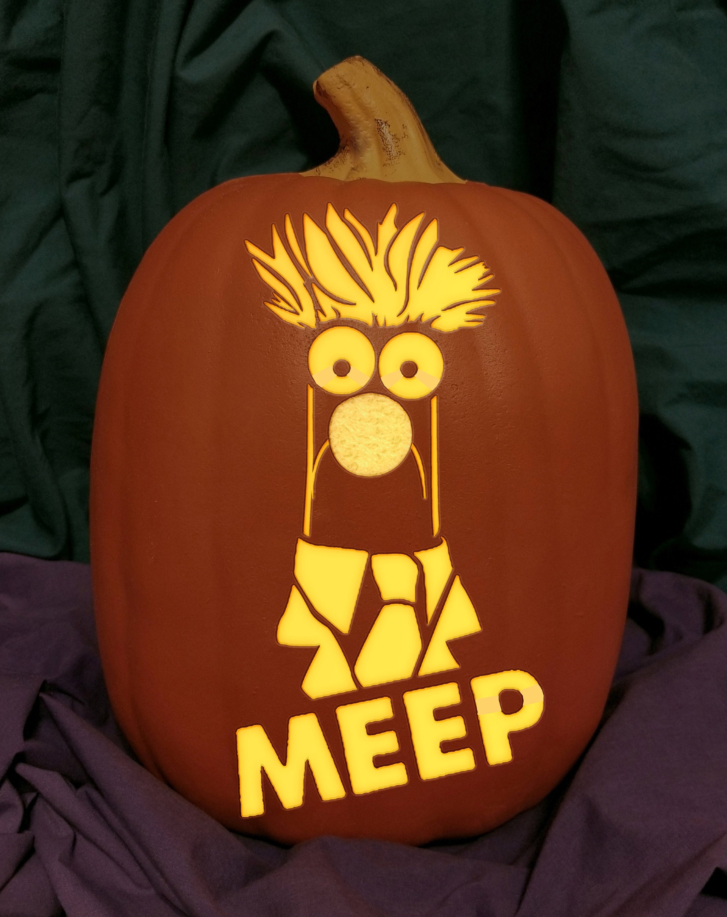 Muppets Beaker MEEP Carved Foam Permanent Pumpkin - Etsy