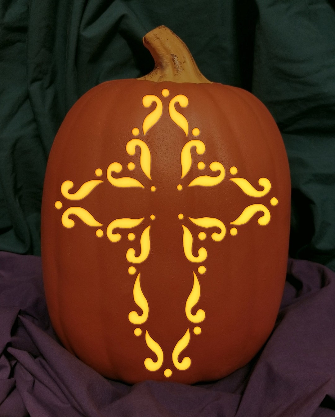 Cross Decorative Carved Foam Permanent Pumpkin - Etsy