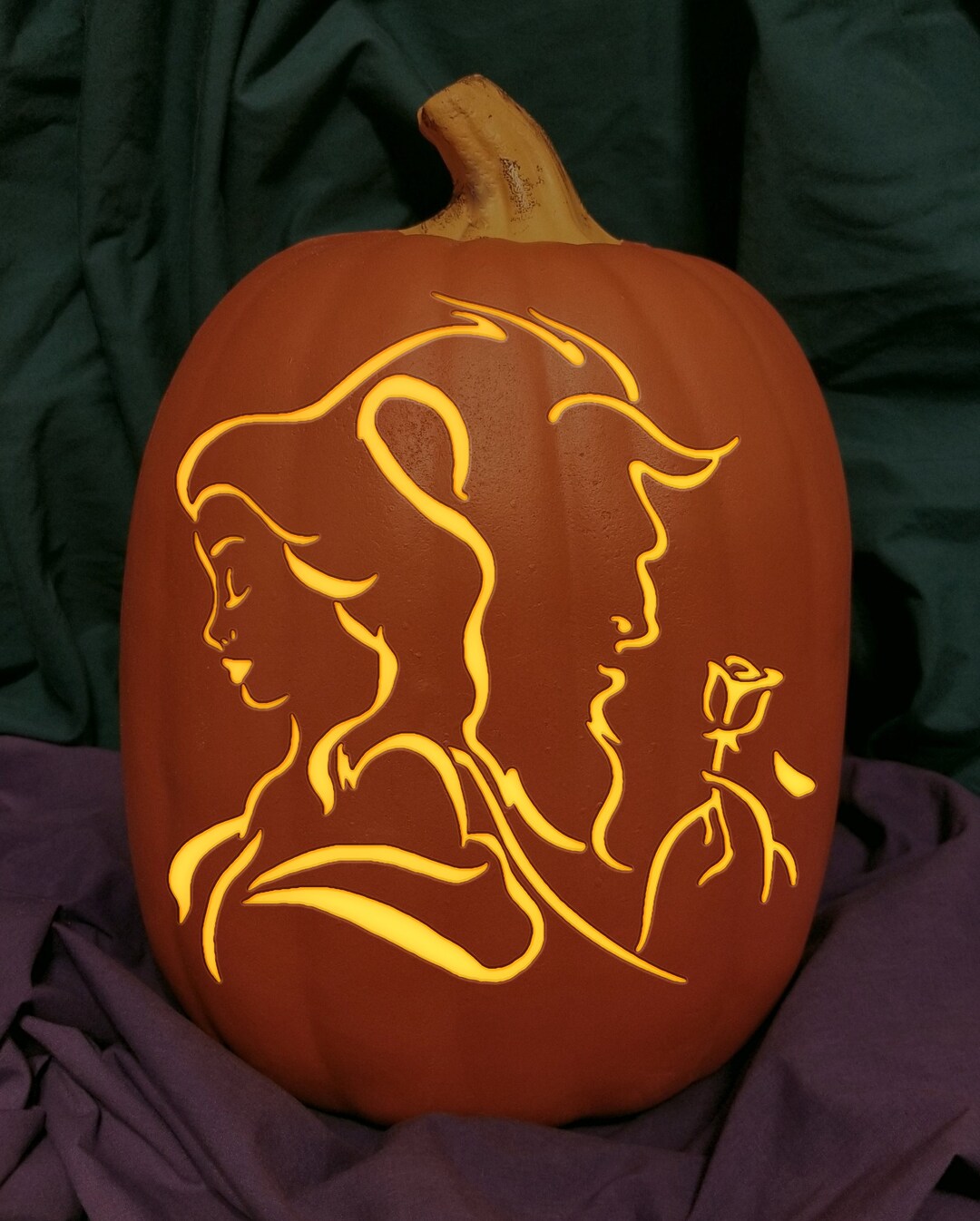 Beauty & the Beast Carved Foam Permanent Pumpkin - Etsy