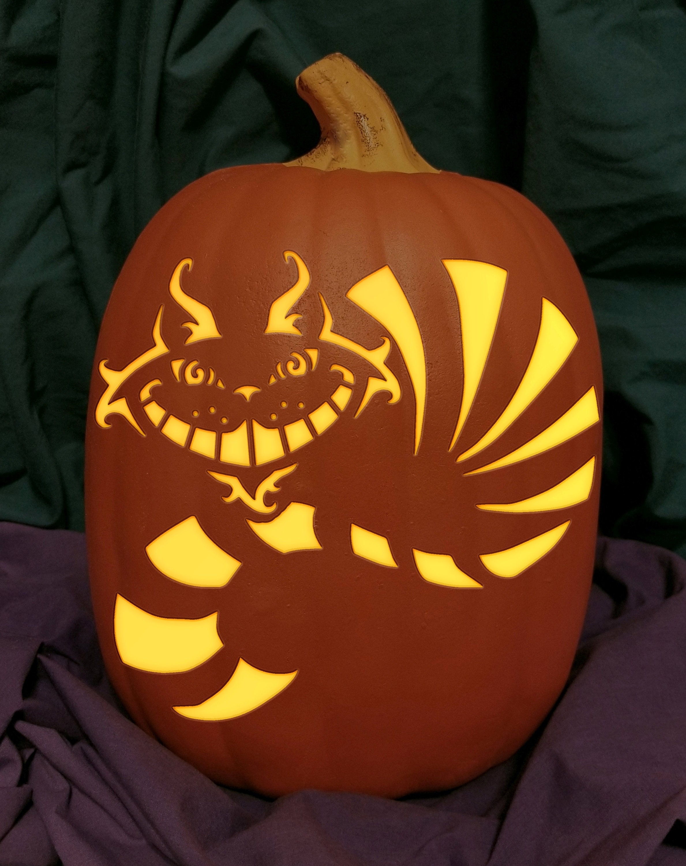 Alice In Wonderland Pumpkin Carving Stencil