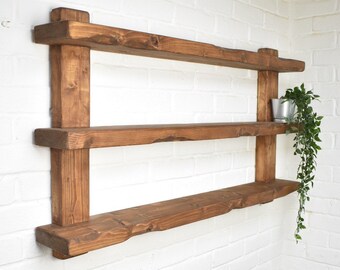 Wood Shelf 2-tier Crossed Ends Chunky Wood Timber: 5cm X | Etsy UK