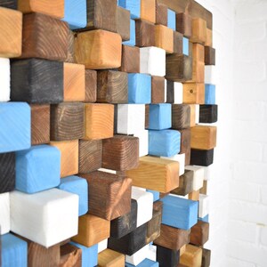 Wood Cubic Wall Art - Chunky Wood - Etsy UK