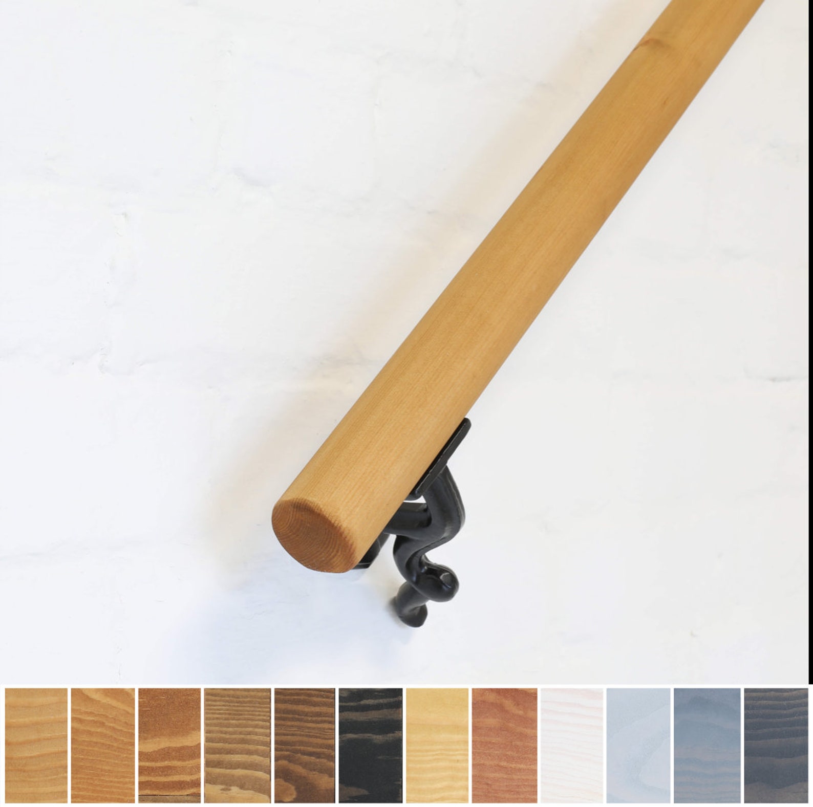 Handrail Circular Wood & Wrought Iron Timber Circular | Etsy