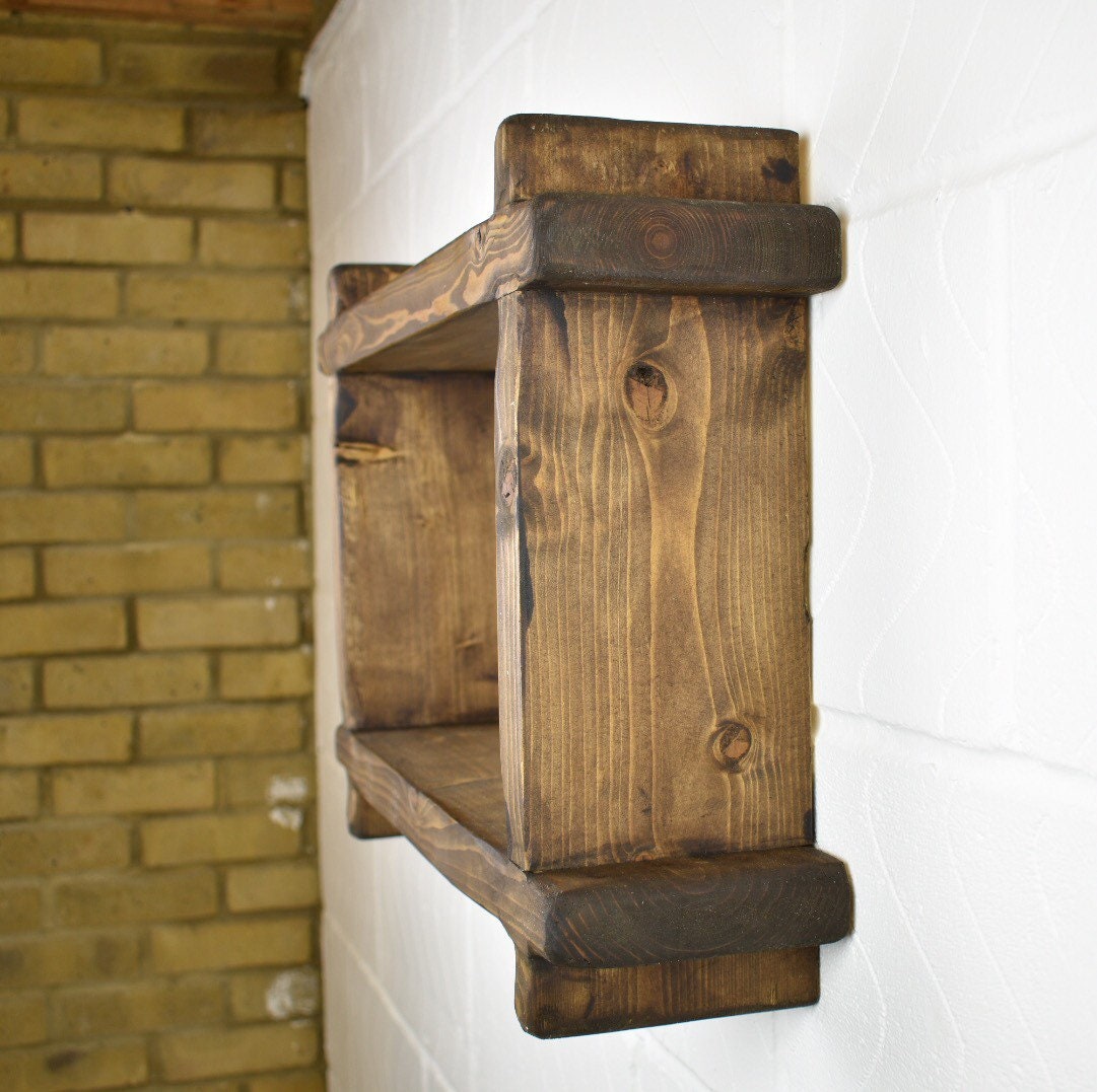 Wood Shelf 2-tier Crossed Ends Chunky Wood Timber: 15cm X - Etsy UK