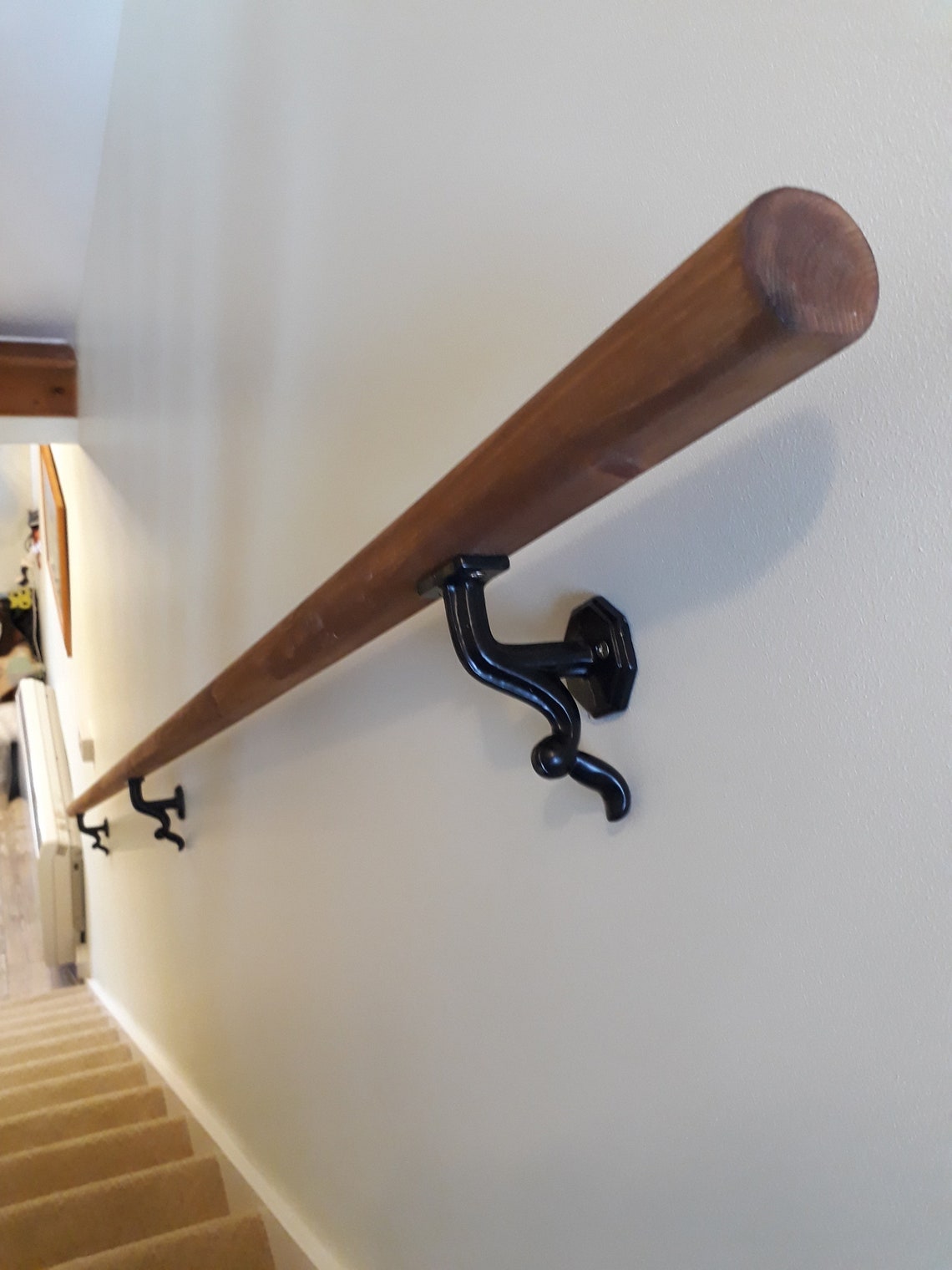 Handrail Circular Wood & Wrought Iron Timber Circular | Etsy