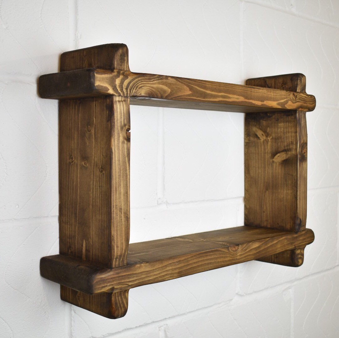 Wood Shelf 2-tier Crossed Ends Chunky Wood Timber: 15cm X - Etsy UK