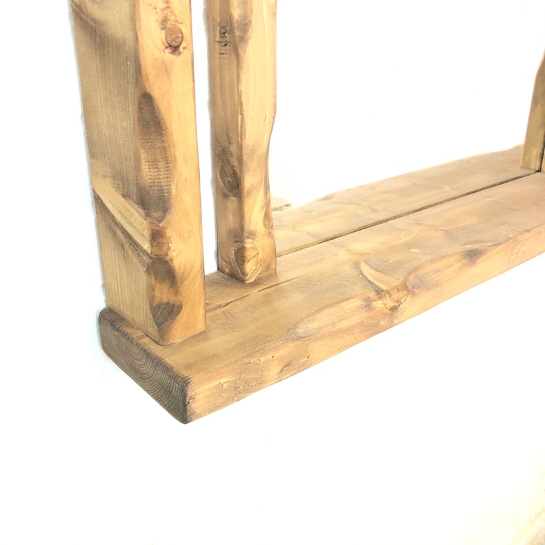 Pillar Mirror Shelf Extended Bottom Shelf Chunky Wood - Etsy