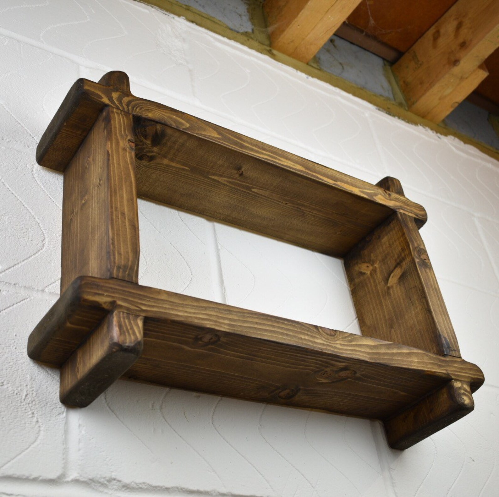 Wood Shelf 2-Tier Crossed Ends Chunky Wood Timber: 15cm x | Etsy