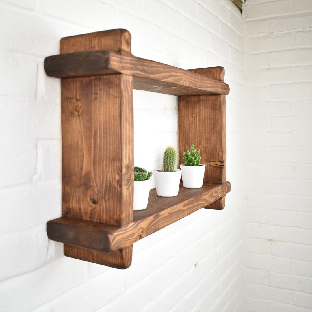 Wood Shelf - 2-tier Crossed Ends Chunky Wood - Timber: 5cm X 15cm - Etsy UK