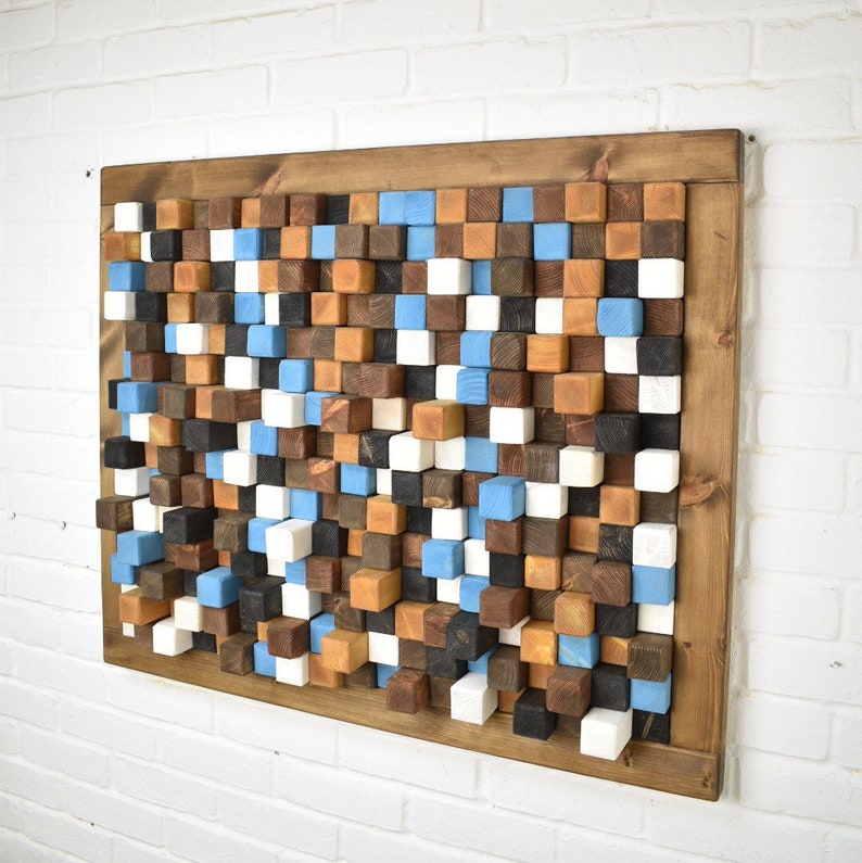 Wood Cubic Wall Art Chunky Wood - Etsy UK