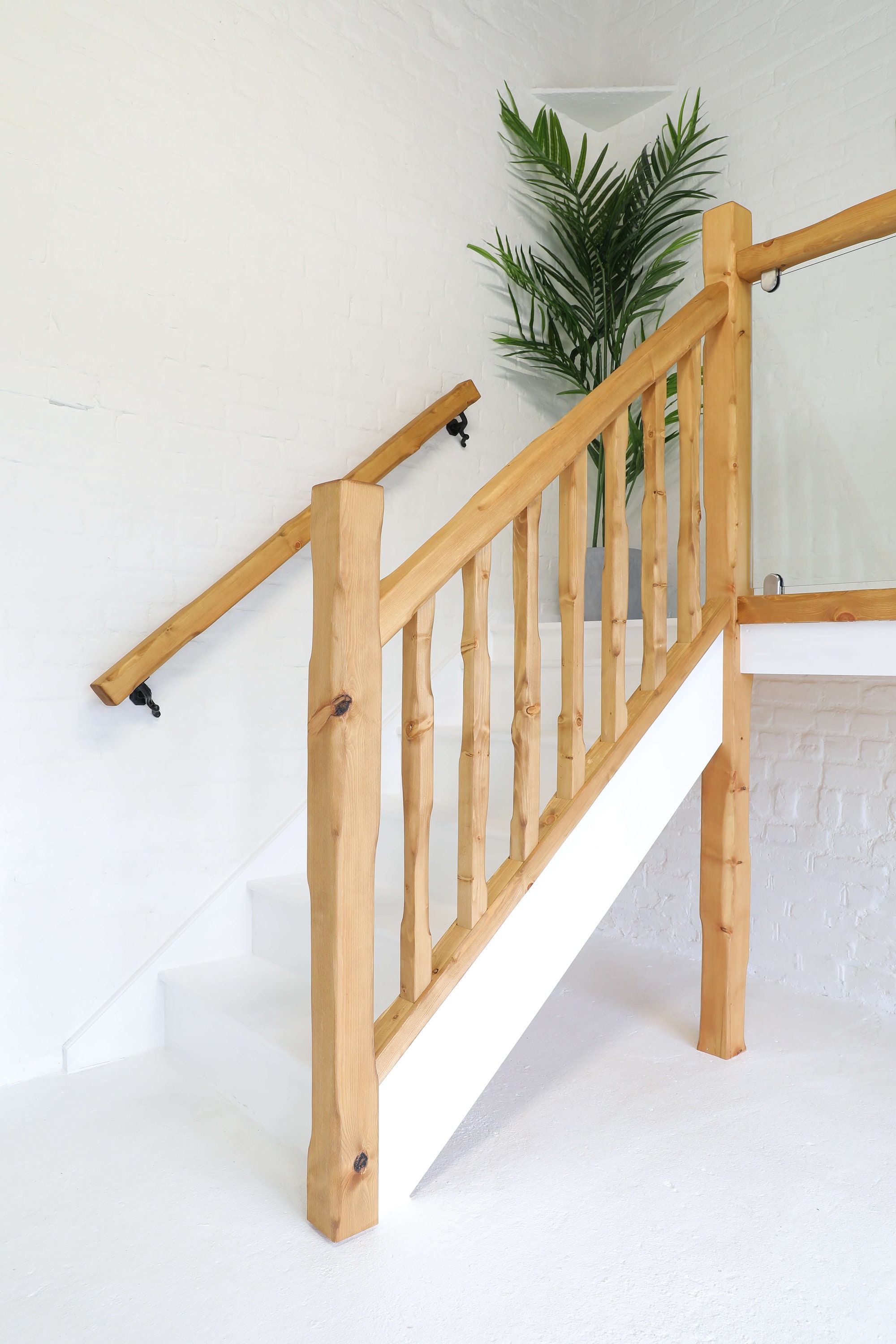 Staircase Solid Wood Irregular Design Landing Area - Etsy UK