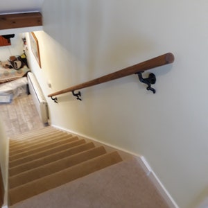 Handrail Circular Wood & Wrought Iron Timber Circular | Etsy