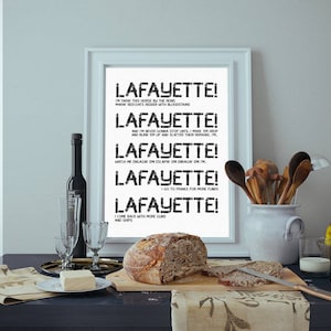 Hamilton Musical Inspired - Lafayette Quote, Typography Print - Poster ...