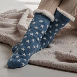 Fleece Lined Star Socks: Super Cosy Comfort - Ladies 4-7 UK - Etsy