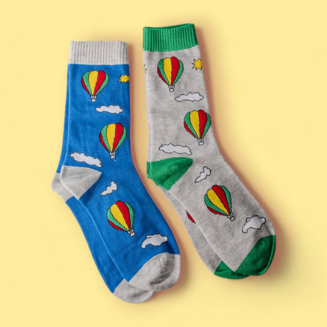 Men's Bamboo Socks: Hot Air Balloon Print, Eco-friendly Travel Theme - Etsy