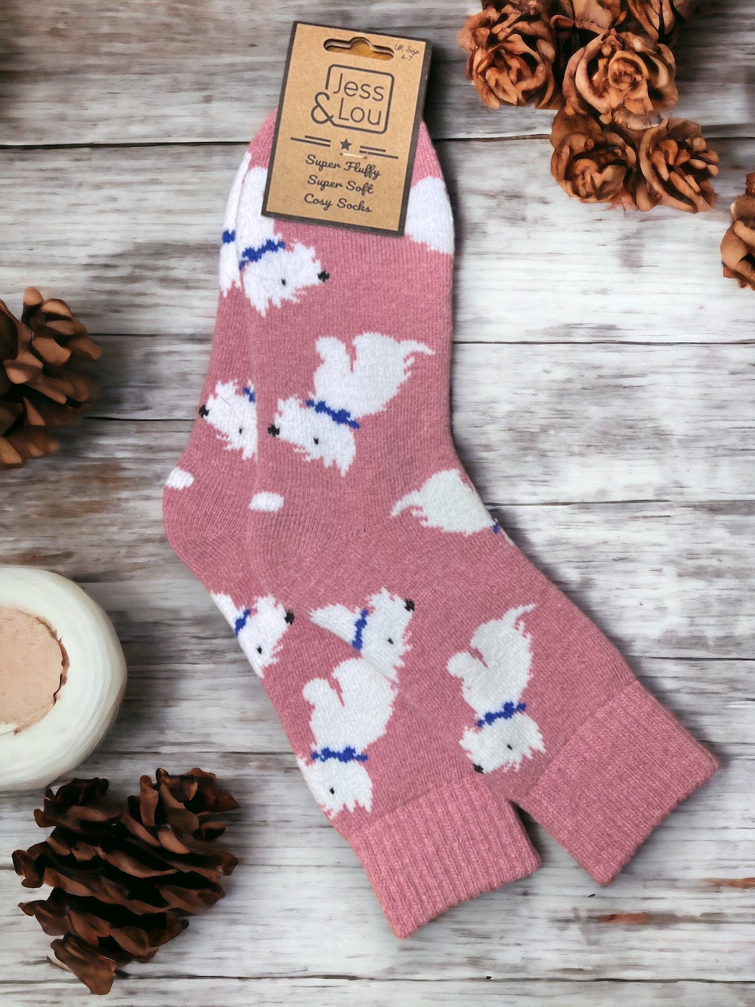 Gift Wonderful Westie Ribbed Socks Cute Cosy Ribbed Socks Warm Bed ...