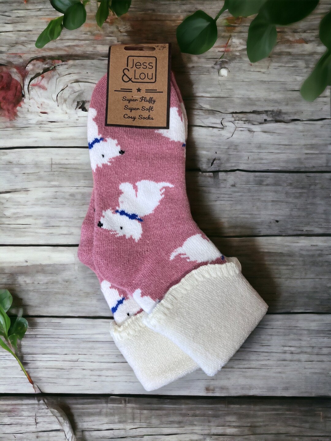 Westie Dog Socks: Cosy Cuff Wool Blend | Ladies UK Size 4-7 | - Etsy UK