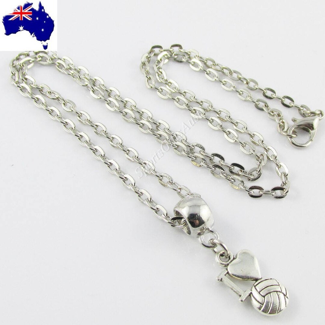 I Love Netball Charm Necklace 45cm Coach Sports Team End of Season Gift ...