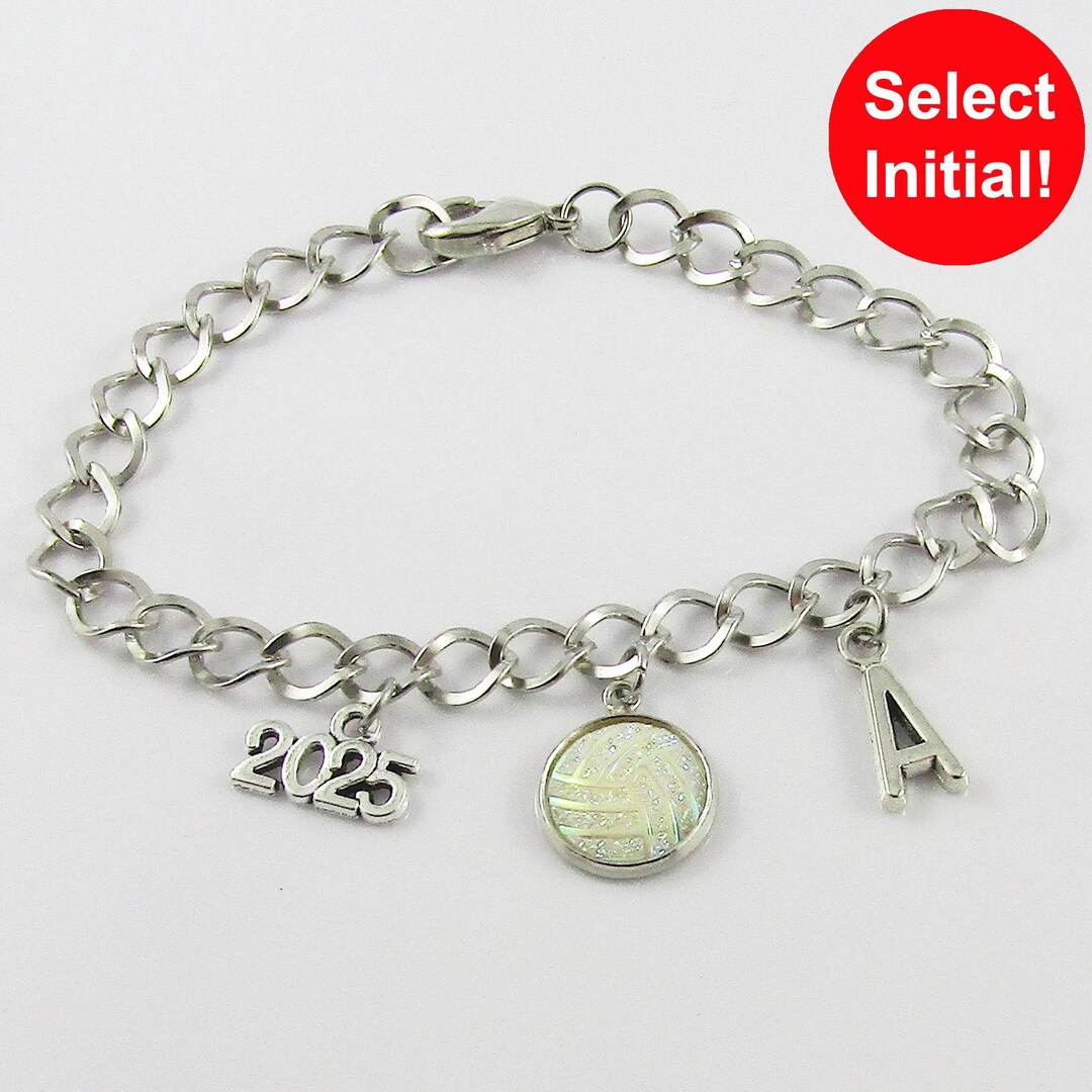 Personalised 2025 Netball Charm Bracelet 20cm Sports Team Gift Select ...