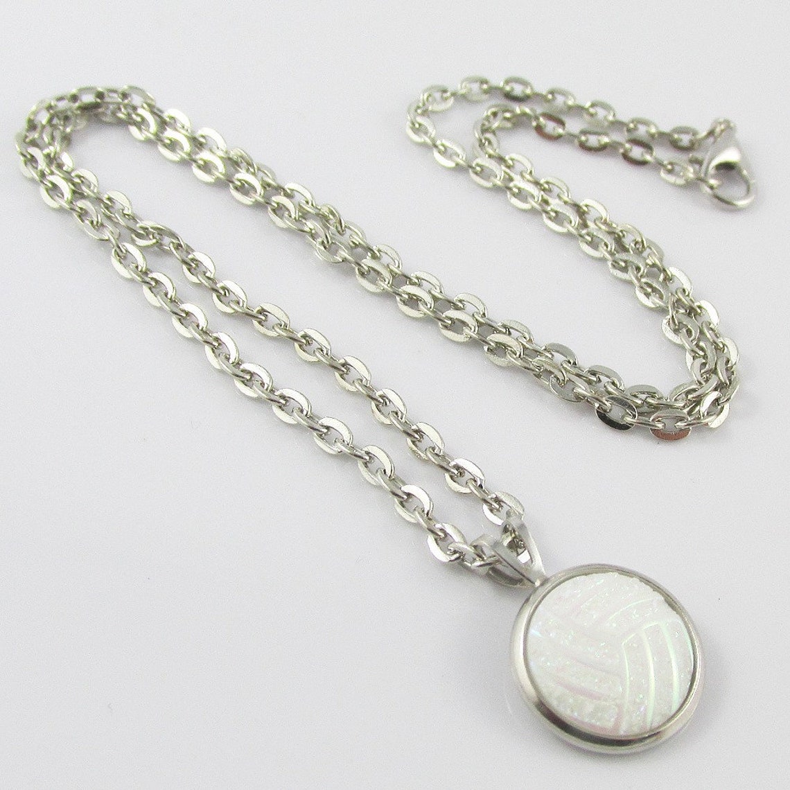Resin Glitter Netball Charm Necklace 45cm Coach Sports Team End of ...