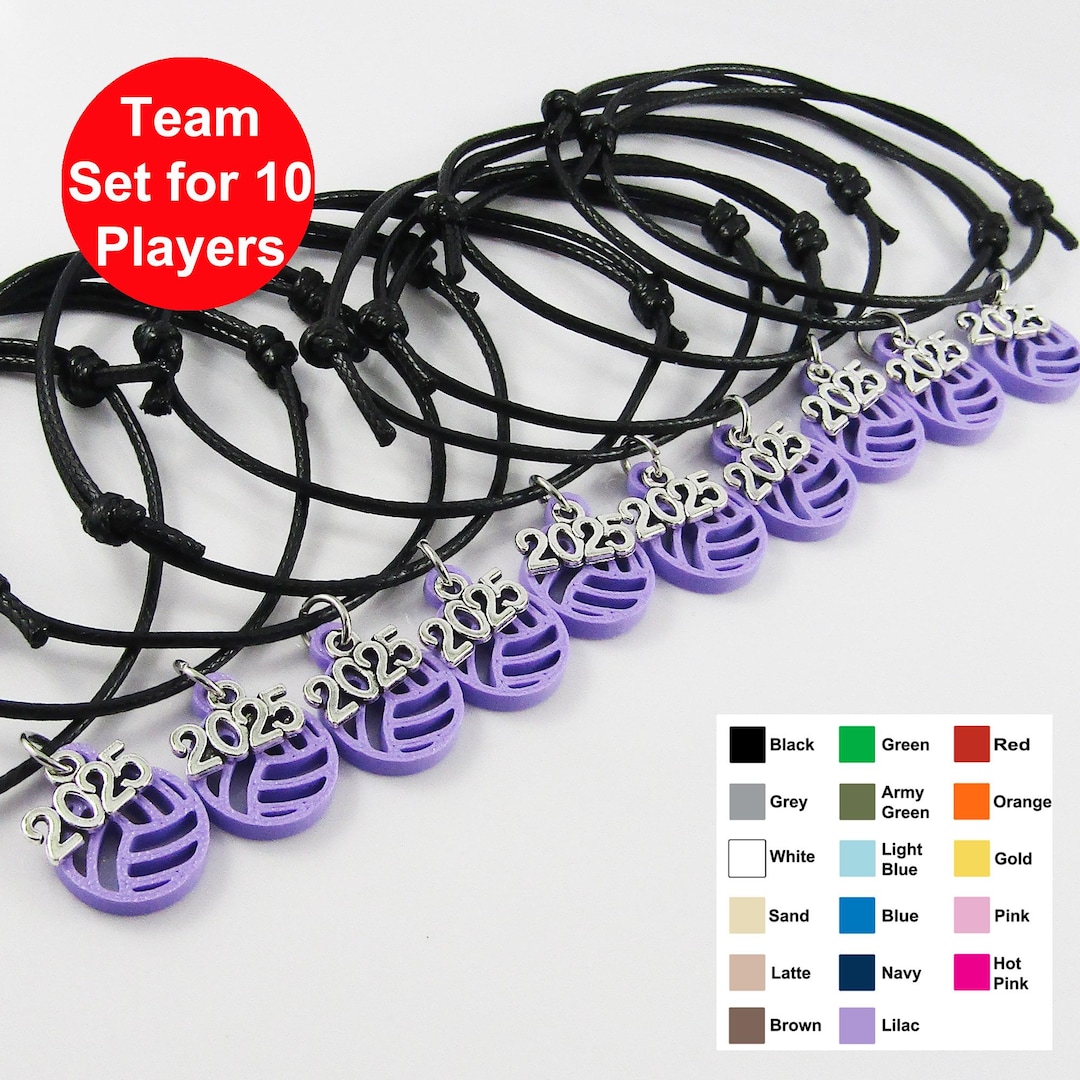 10 Player 2025 One Size Fits All NETBALL Bracelet With Choice of ...