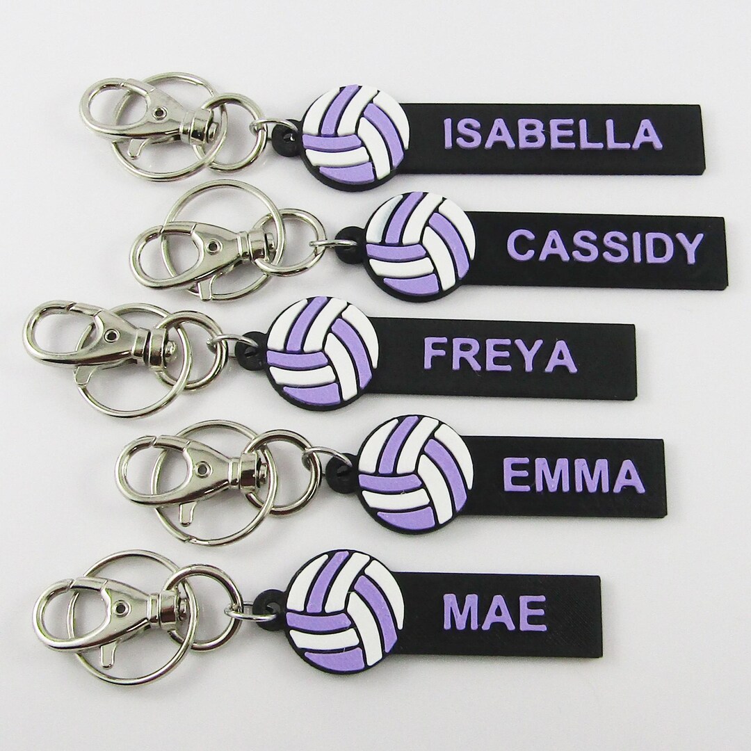 Personalised Netball Name Keychain White and Lilac Netball - Etsy Australia