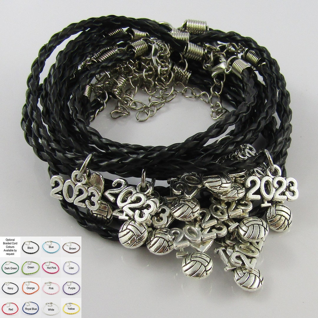 25 Player Set 2023 I Love NETBALL Charm Braided Bracelet Sports Team ...