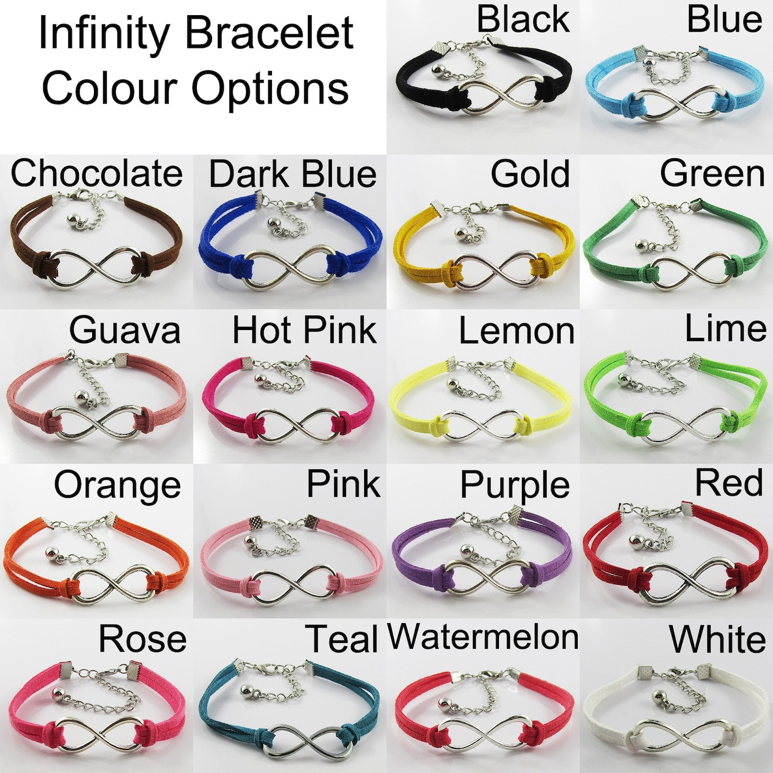 Team Set of 10 Infinity Forever I Love Netball Charm Bracelet Gift ...