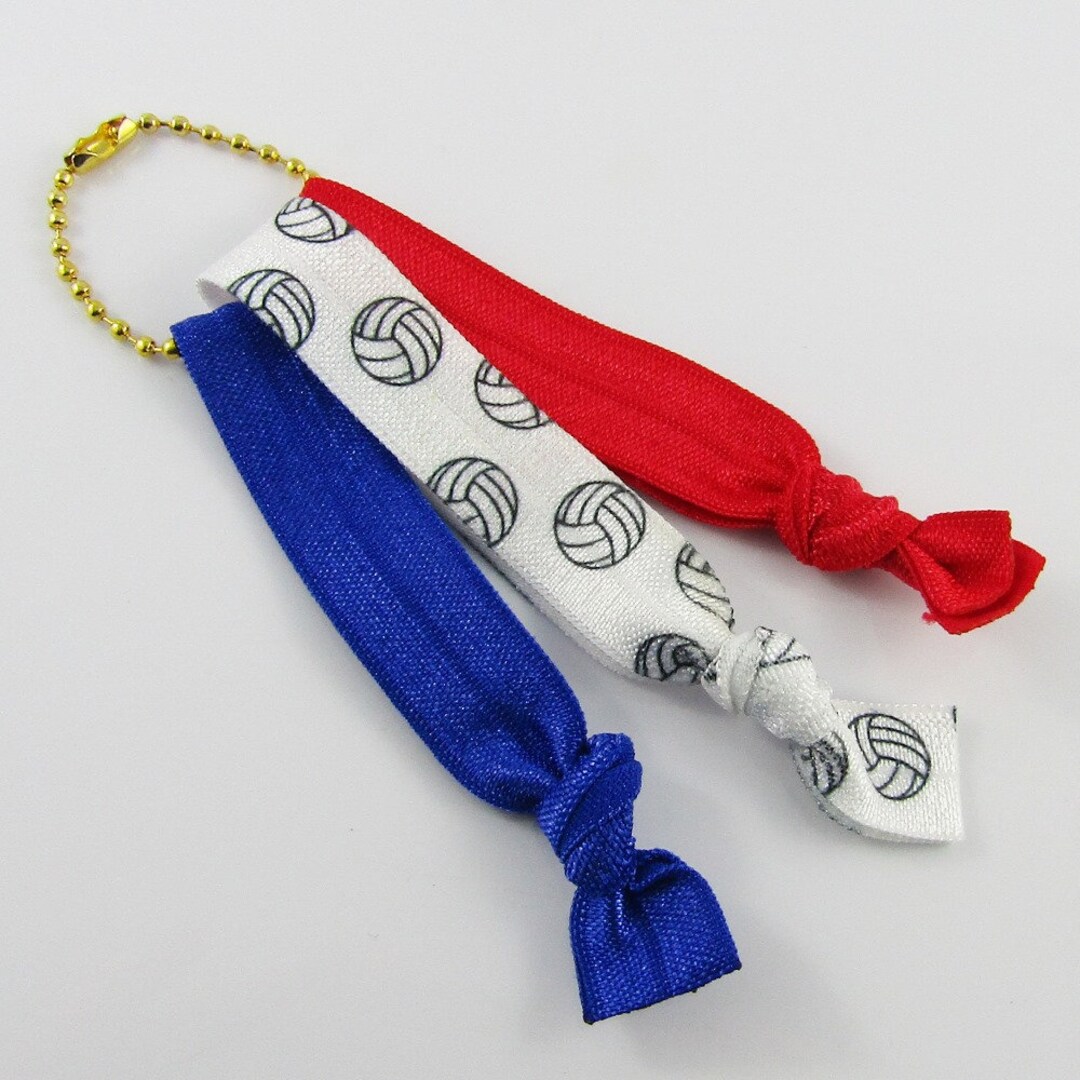 Netball Knotted Hair Ties Wristbands & Ball Chain Hair Tie Keeper Pick ...