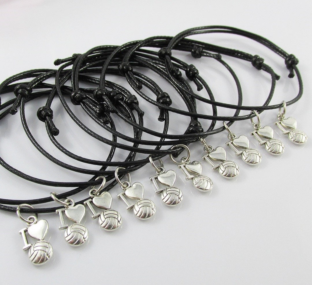 10 Player Set One Size Fits All I Love NETBALL Charm Bracelet Sports ...