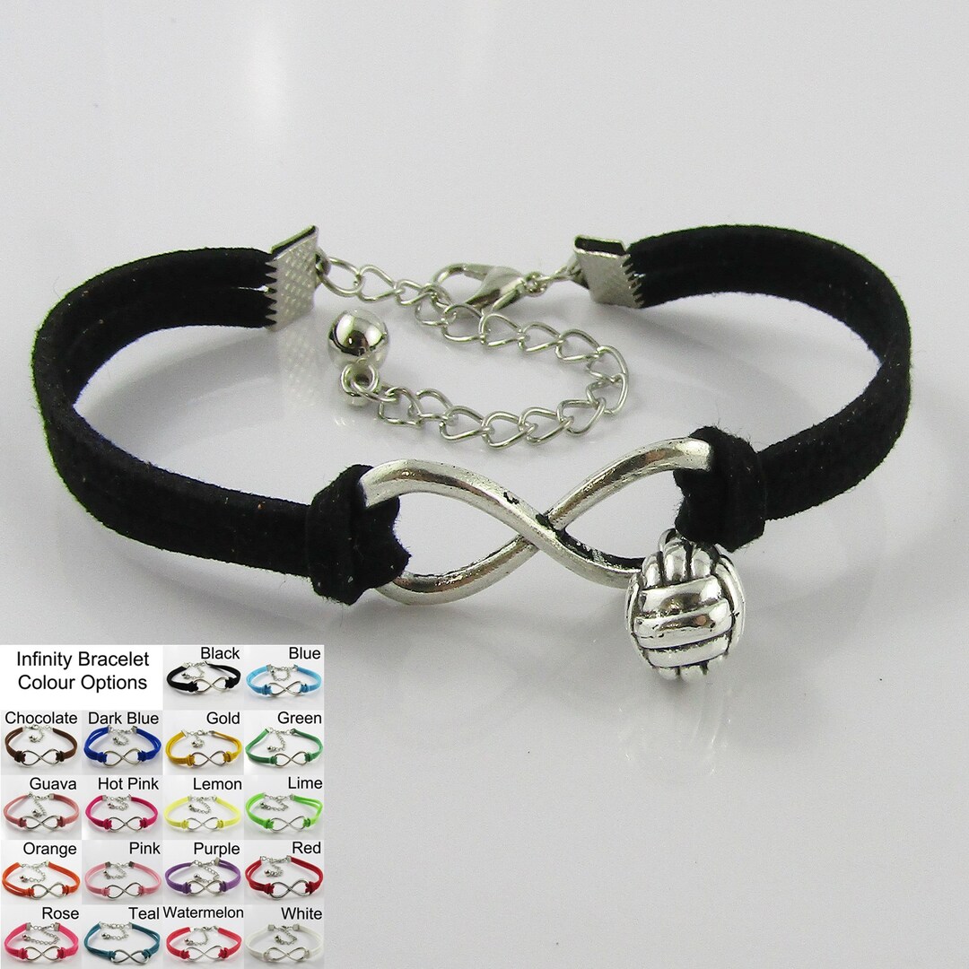 Team Set of 10 Infinity 3D Netball Charm Bracelets Sports Gift Select ...