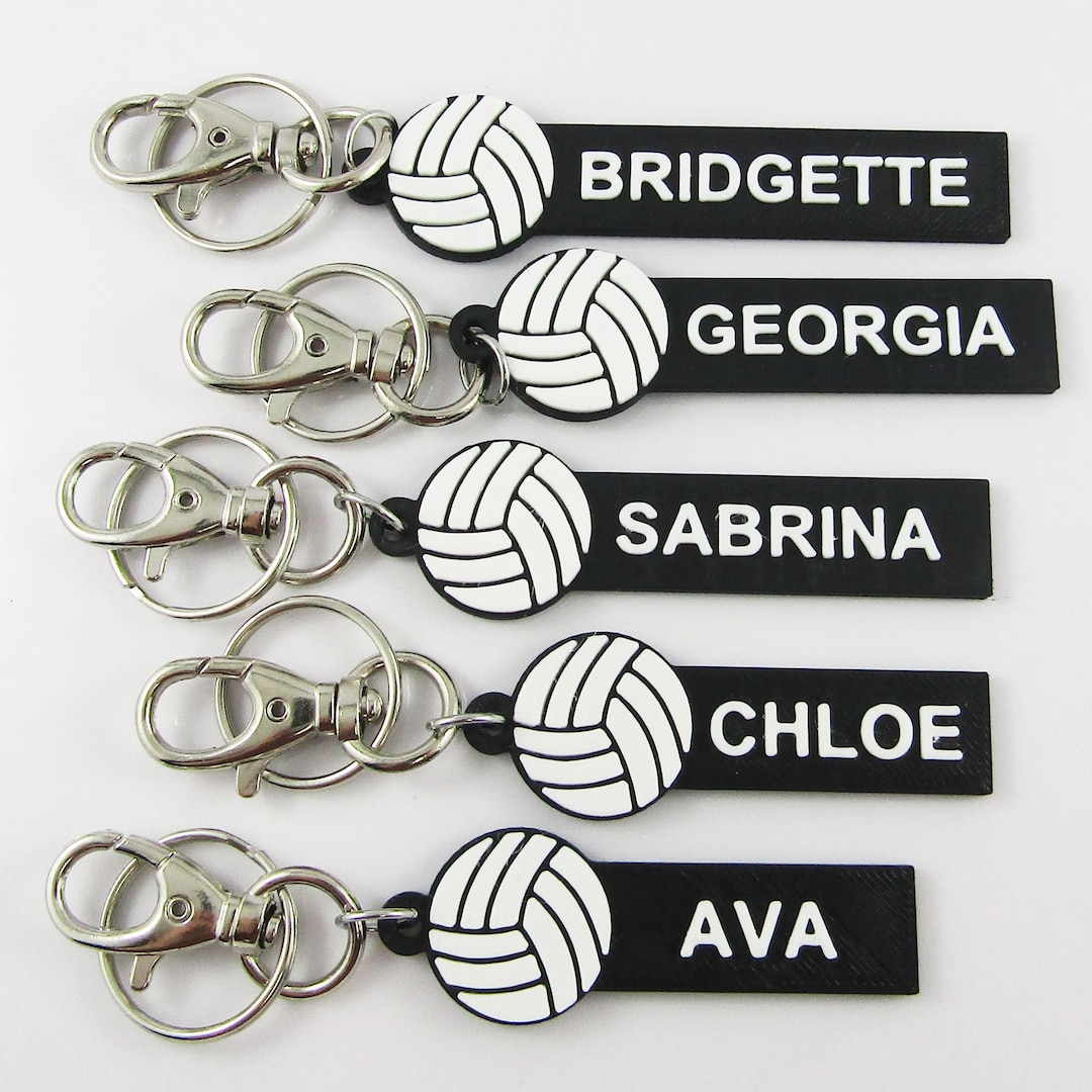 Personalised Netball Name Keychain Black Keychain With White Netball ...