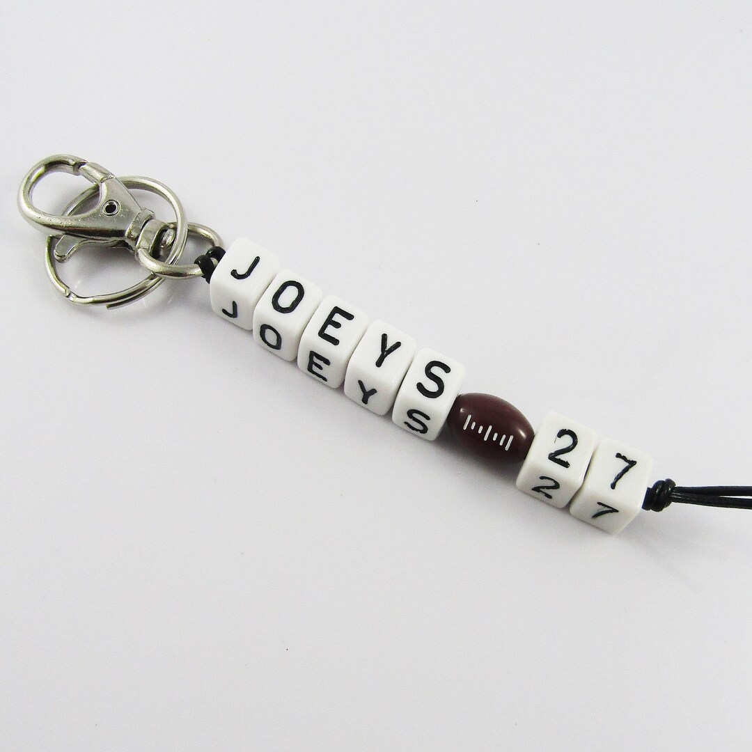 Footy Team Name & Guernsey Number Bag Tag Keychain Team Player Name You ...