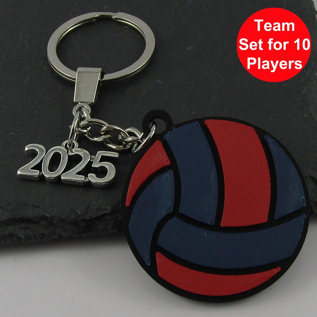2025 Netball Charm Keychain 115mm Coach Sports Gift Red Blue Team Set ...