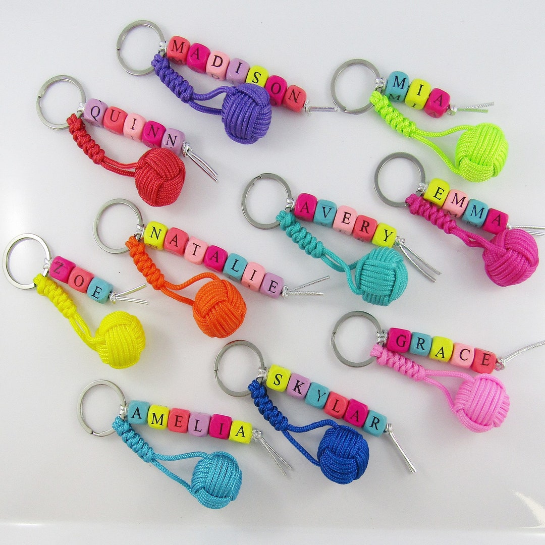 Team Set of 10 Rainbow Name Cord Netball Bag Tag Keychain 95mm Pick ...