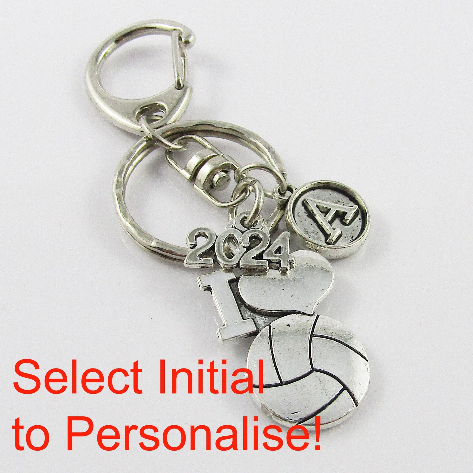 2024 I Love Netball Charm Keychain Bag Tag Personalised Team Gift Pick ...