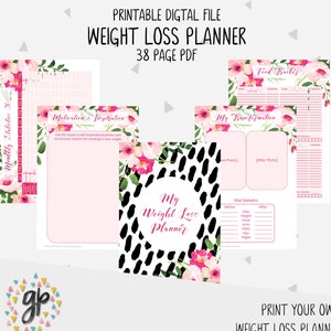 Weight Loss Journal Printable File Includes Food Journal, Weight Loss ...