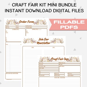 Craft Fair Kit Mini Bundle Business Printables, Order Form, Newsletter ...