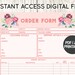 Blush Pink Order Form Printable for Business, Client Order Form ...