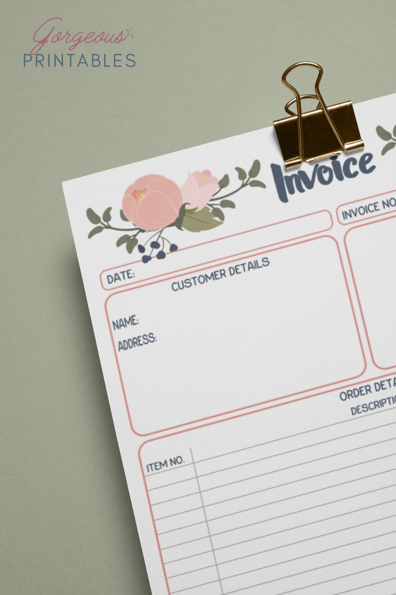 Invoice Printable for Business, Client Invoice Template, Fillable PDF ...