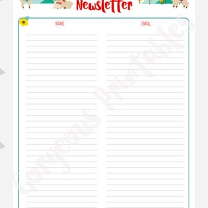 Llama Order Form Printable, Newsletter Sign Up, Craft Fair Info Sheet ...