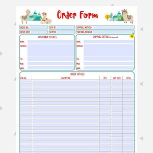 Llama Order Form Printable, Alpaca Handmade Business Order Form, Craft ...