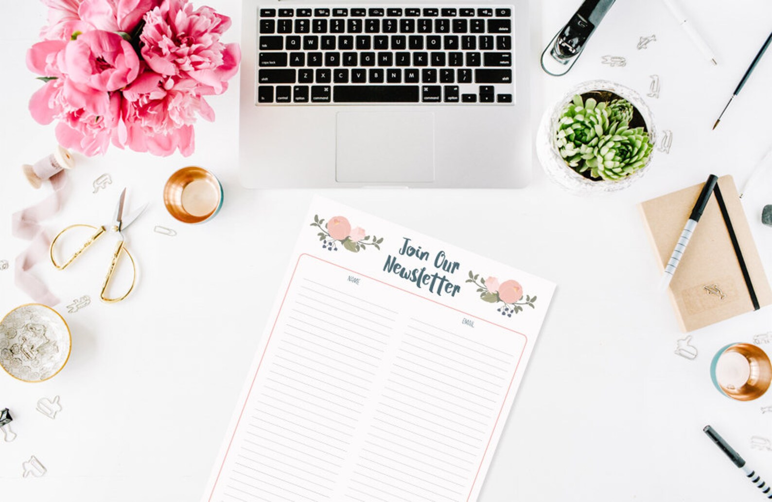 Newsletter Sign up Sheet, Email Subscription List, Handmade Business ...