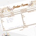 Order Form Printable for Handmade Business, Client Order Form Printable ...