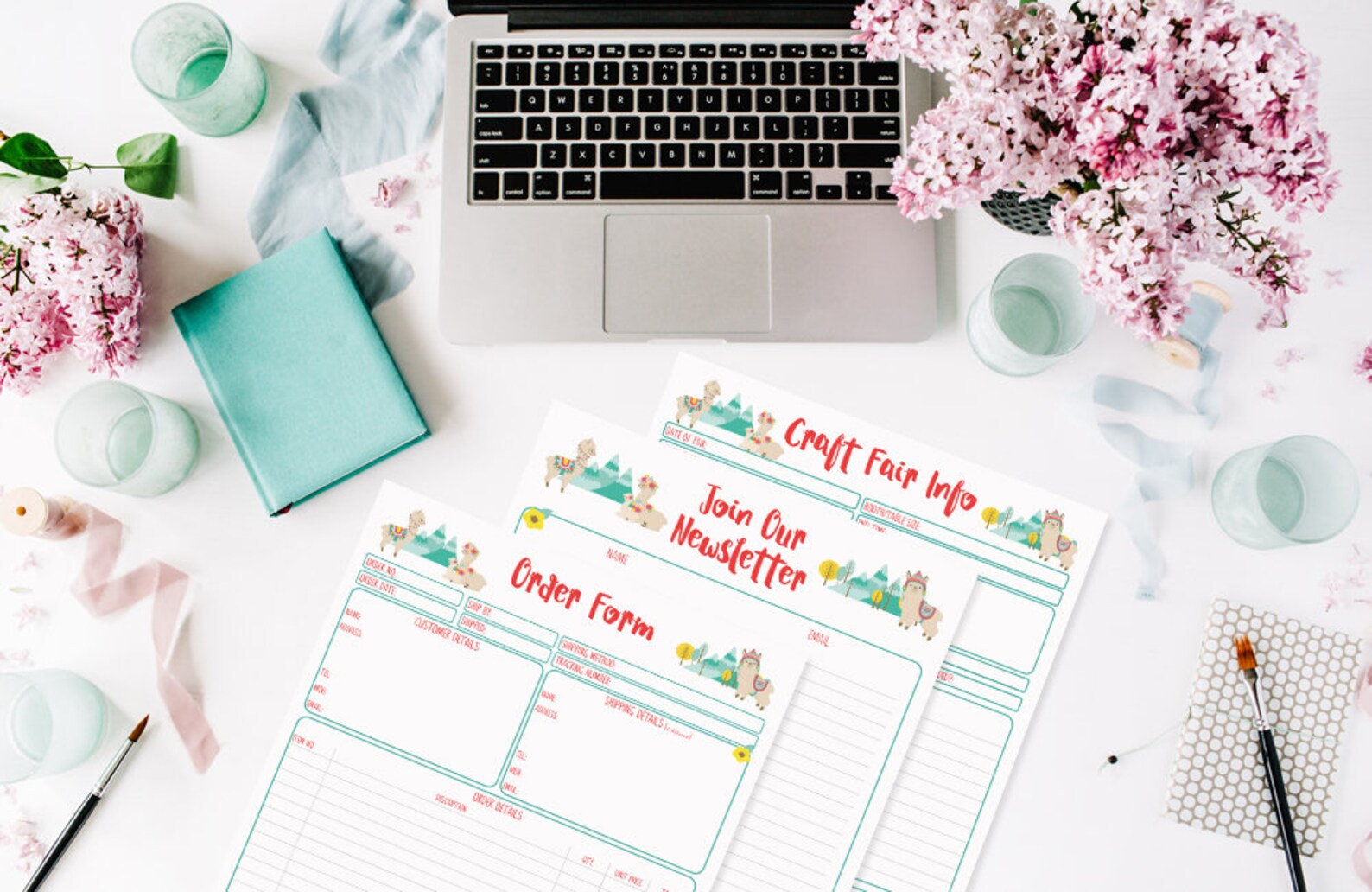 Llama Order Form Printable, Newsletter Sign Up, Craft Fair Info Sheet ...