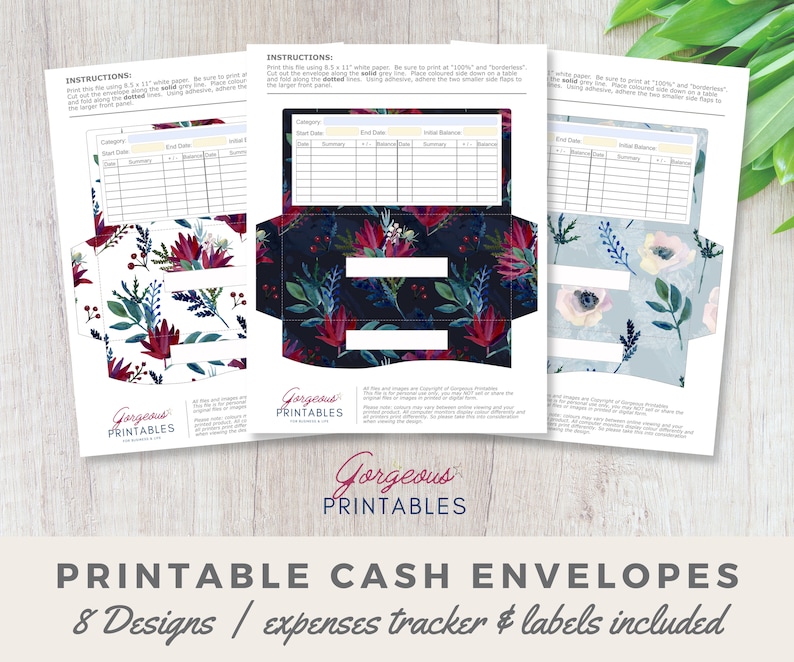 Printable Cash Envelopes System, With Expenses Tracker & Category ...