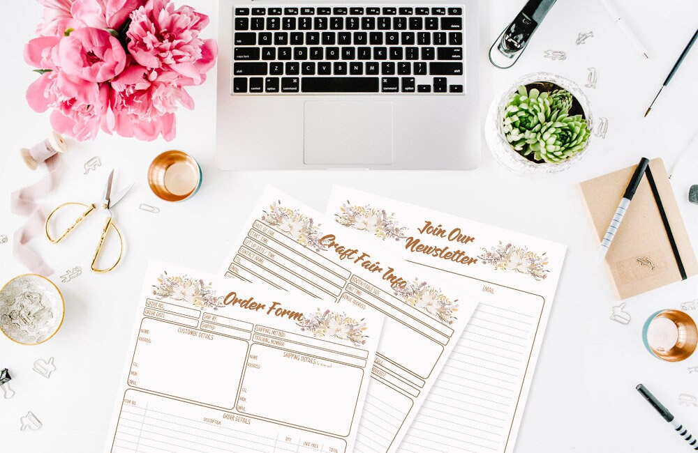 Craft Fair Kit Mini Bundle Business Printables, Order Form, Newsletter ...