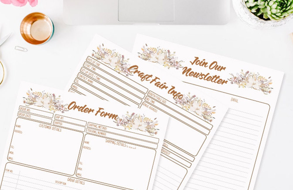 Order Form Printable for Handmade Business, Client Order Form Printable ...