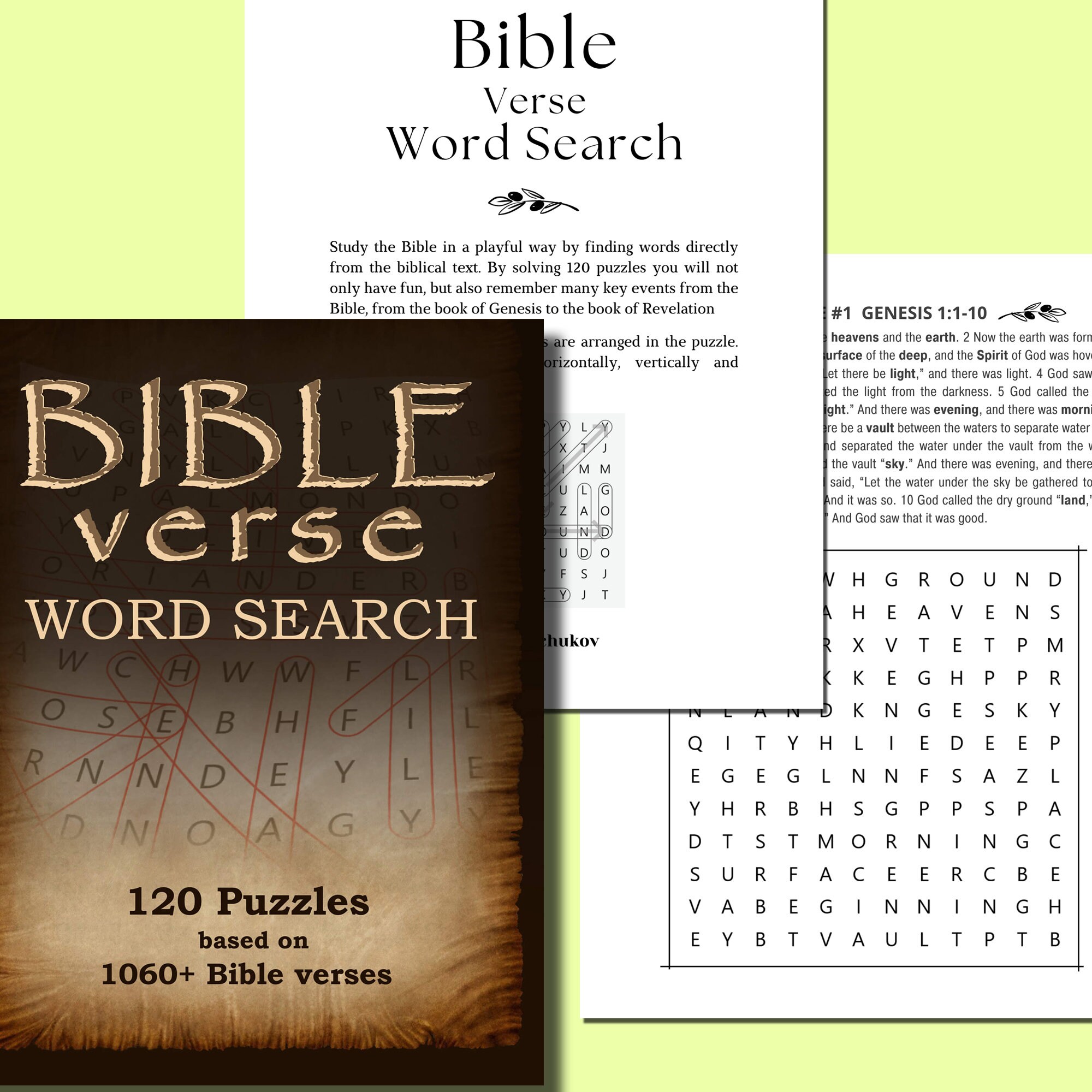 Bible Verse Word Search Puzzle Book With 120 Bible Passages for Adults ...