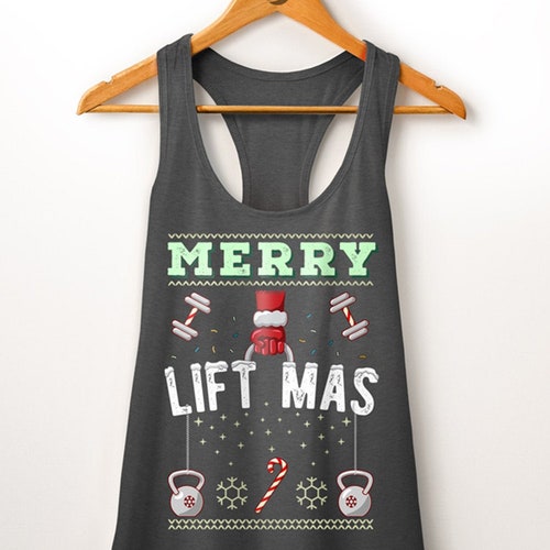 Merry Liftmas Fitness Tank Top. Christmas Workout Tank. Ugly - Etsy Merry Liftmas Fitness Tank Top. Christmas Workout Tank. Ugly - Etsy